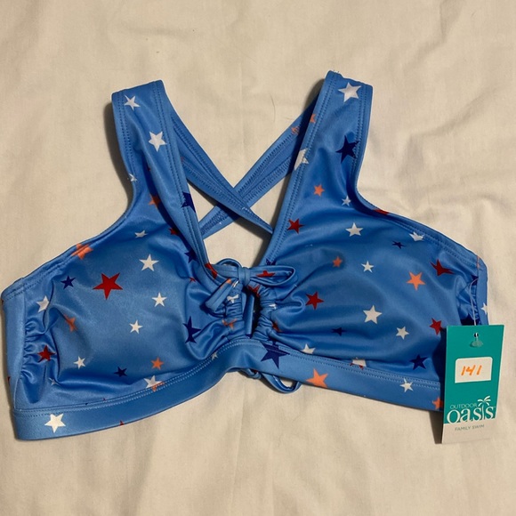 Oasis | Swim | Oasis Small Swim Padded Swimsuit Top Blue W Stars | Poshmark